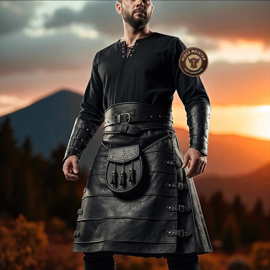 Handmade Leather Medieval Kilt | Renaissance Festival Outfit | Custom ...