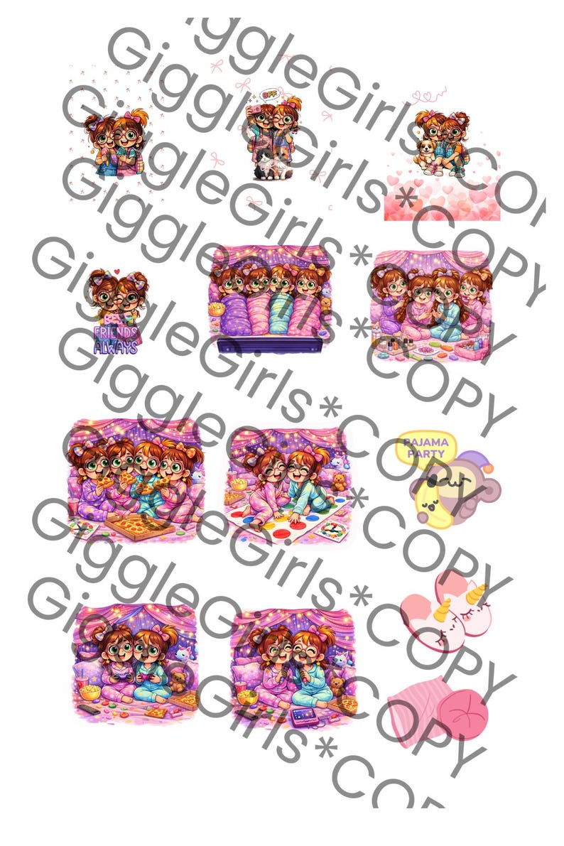Girl Stickers Giggle Girls PJ Party| Sleepover Scrapbook & Planner ...