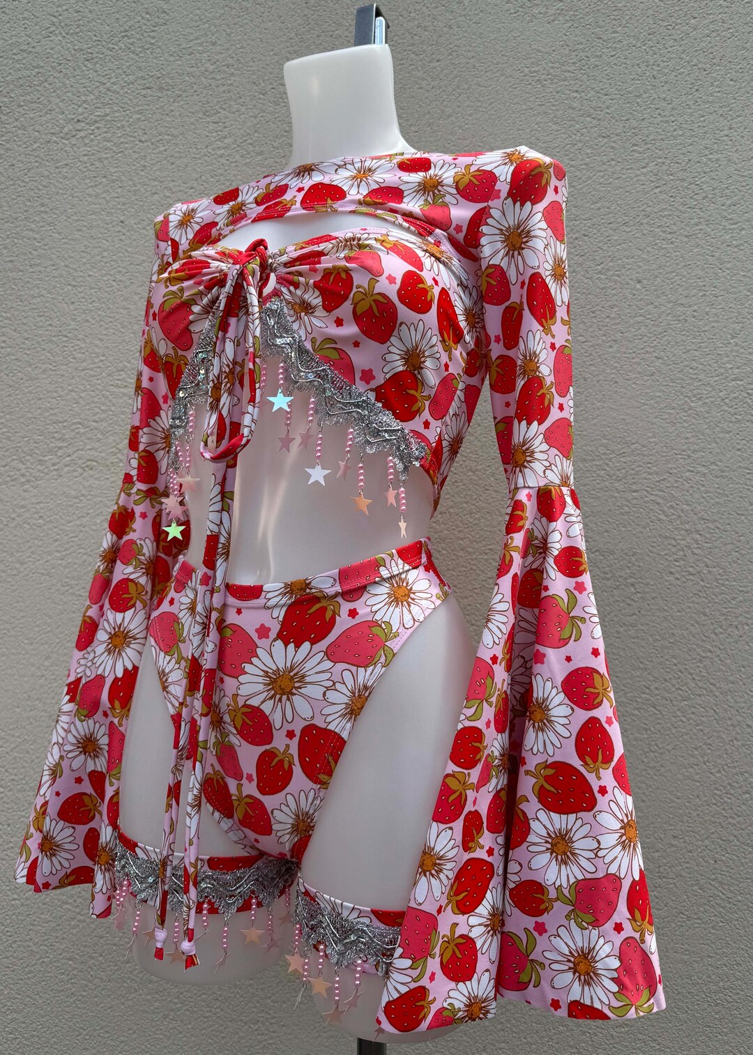 Strawberry Fields Rave Set: Star Festival Top, Shrug and Accessories - Etsy