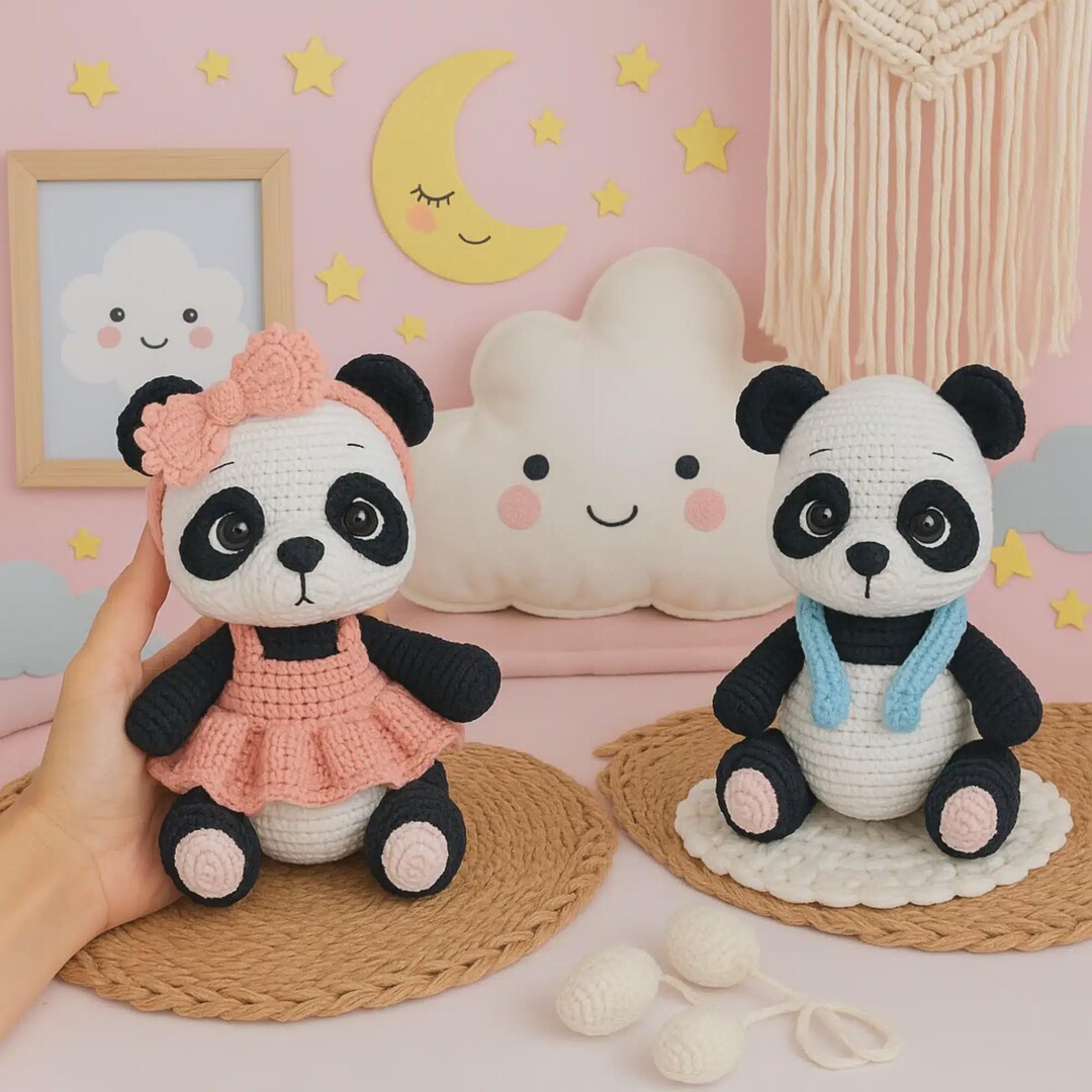 Panda Amigurumi Pattern – Zoe & Ben Crochet Tutorial – 24 cm Forest ...