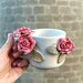 Handmade Pink Rose Ceramic Mug – Romantic Floral Pottery Cup - Etsy