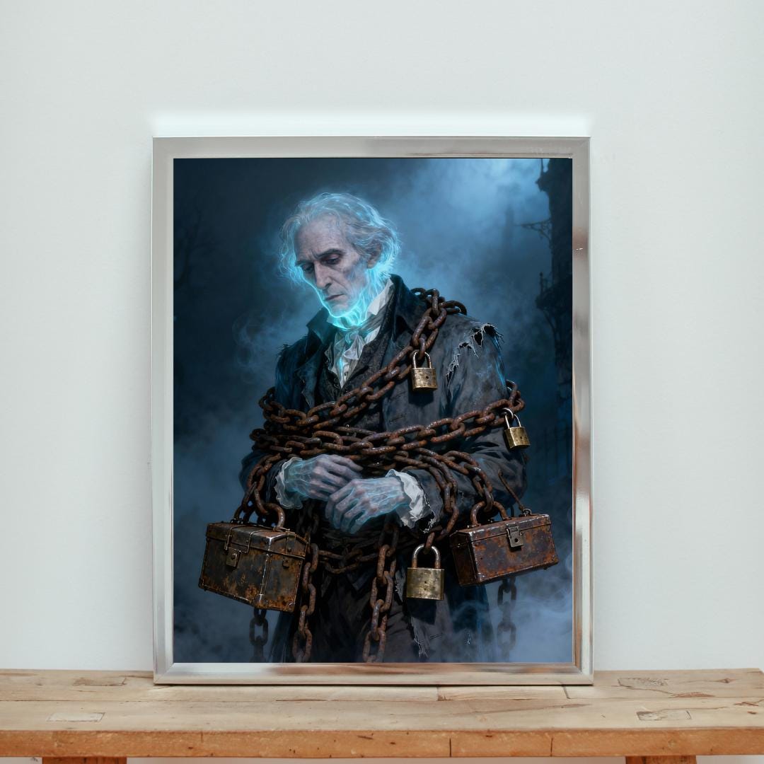 Jacob Marley’s Chains – Haunted Christmas Carol Printable Ghost Art - Etsy