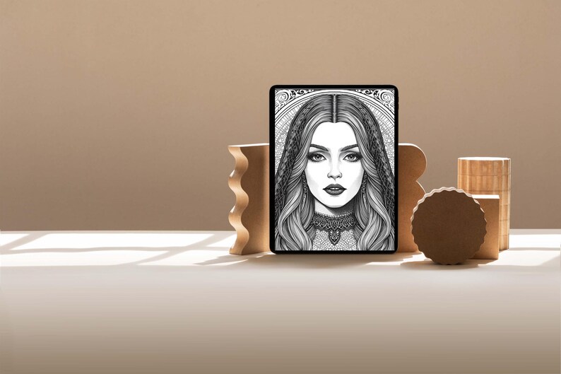Laura Coloring Page — Gothic Veiled Portrait From the Carmilla Story - Etsy