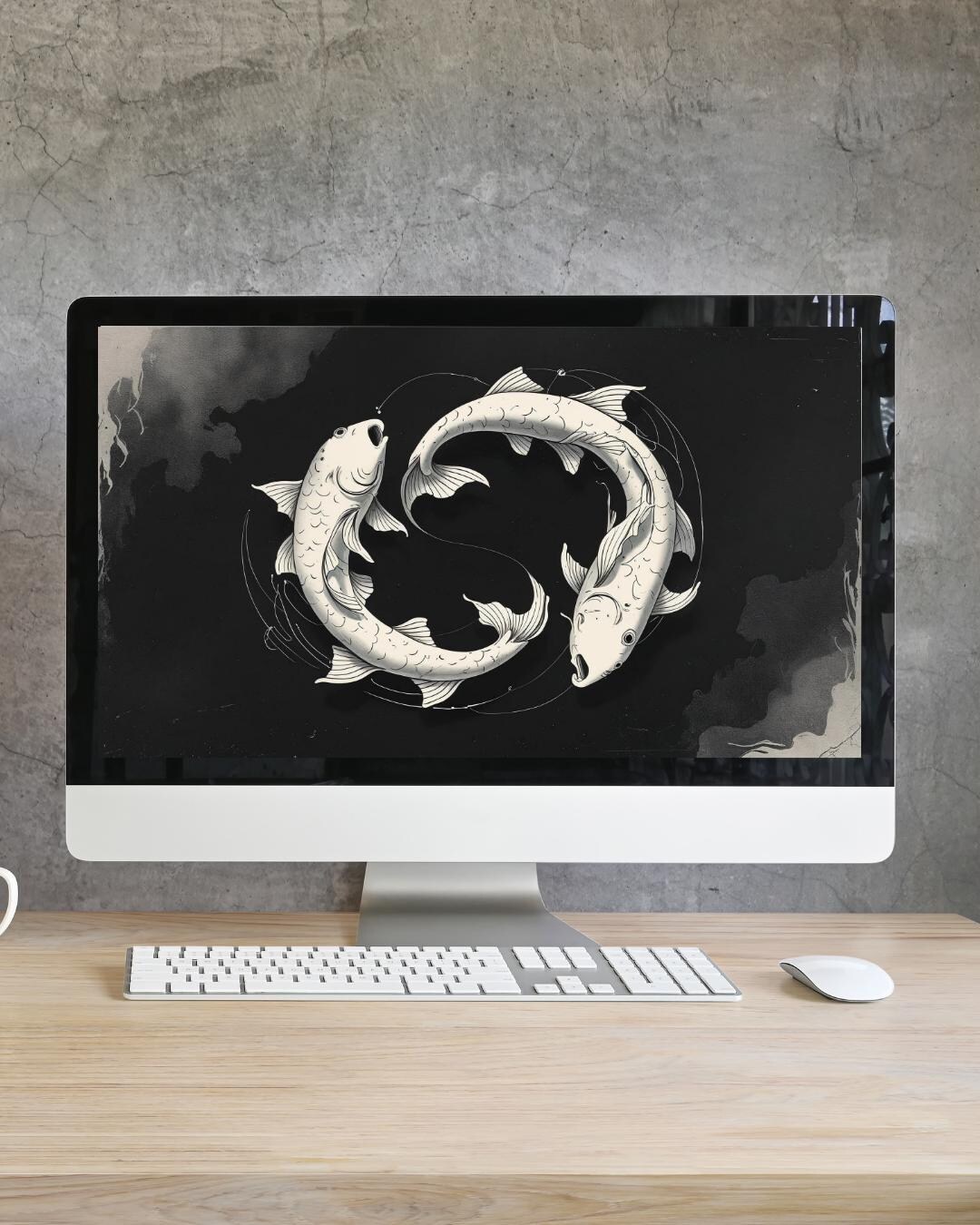 Pisces Twin Abyss – Dark Zodiac Horror Sigil Print - Etsy