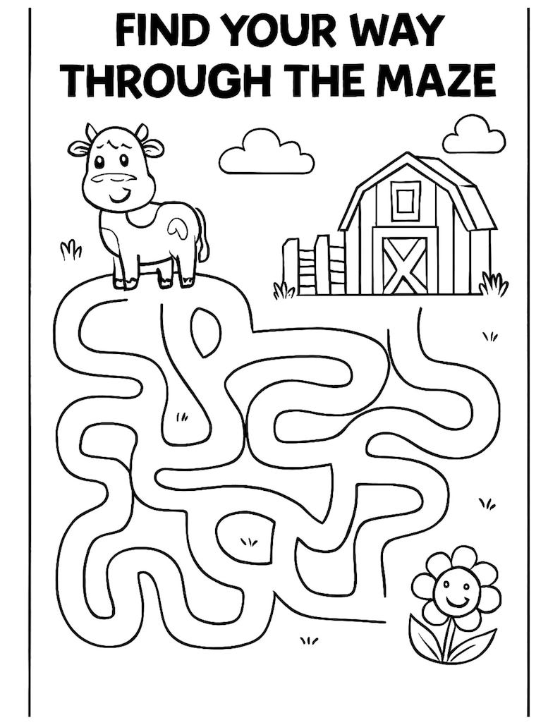 Farm Friends Printable Activity Pack – 18 Pages for Kids (coloring, I ...