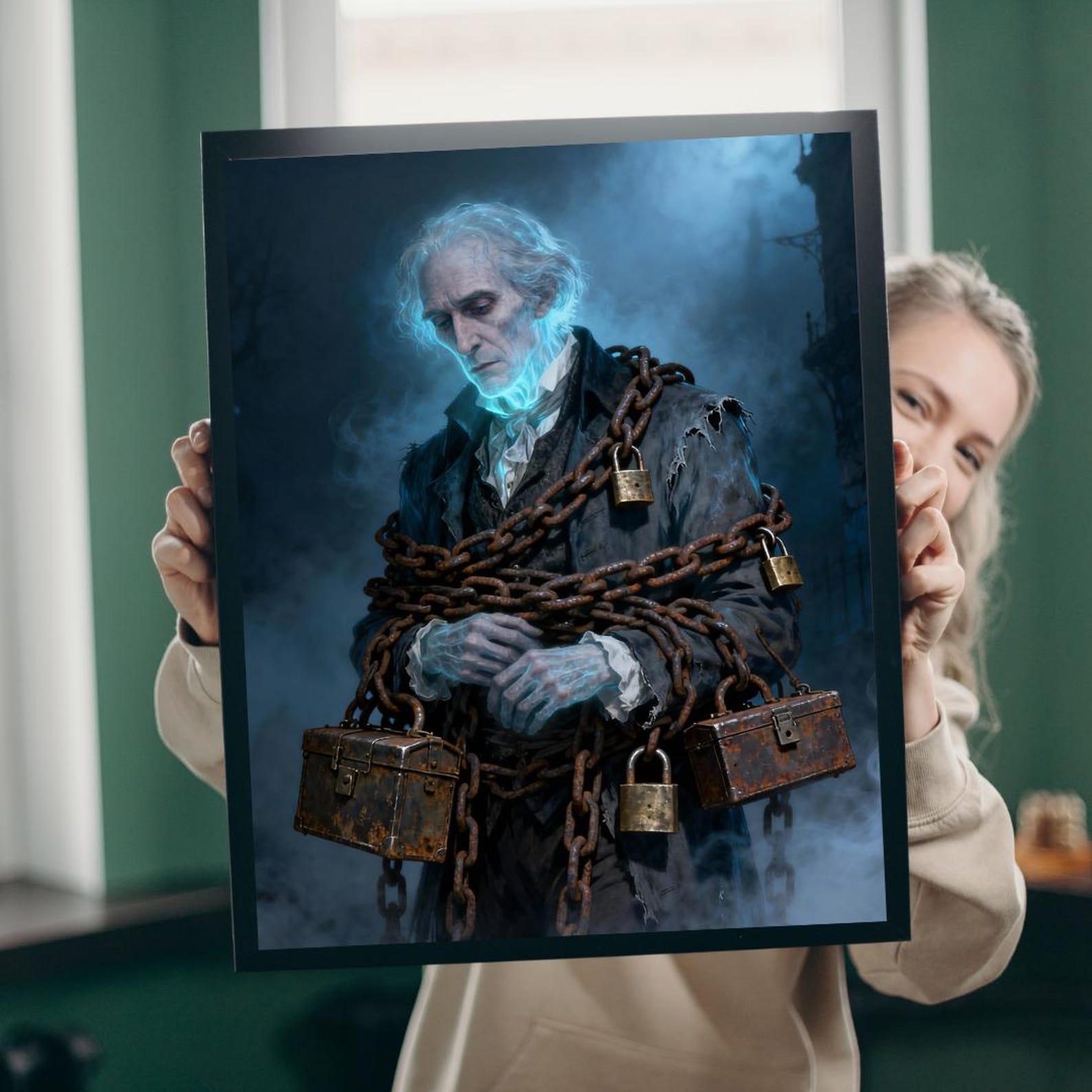 Jacob Marley’s Chains – Haunted Christmas Carol Printable Ghost Art - Etsy