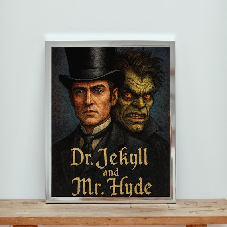 Dr. Jekyll & Mr. Hyde Print: Gothic Horror Halloween Wall Art - Etsy
