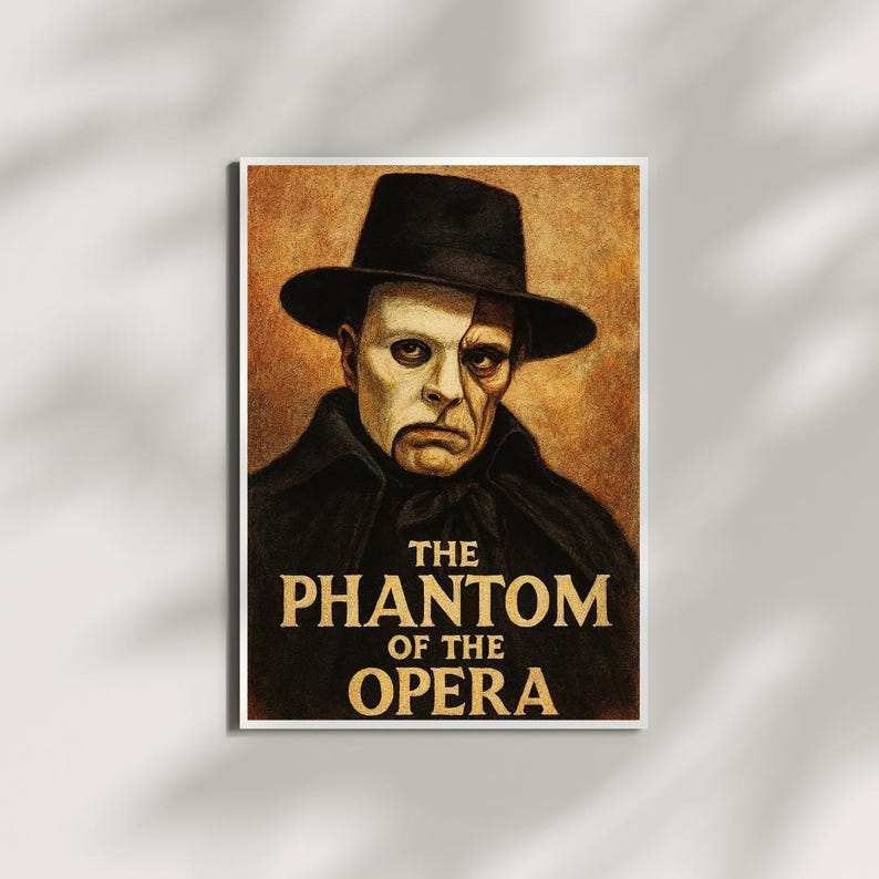 Phantom of the Opera Gothic Halloween Wall Art – Vintage Masked ...