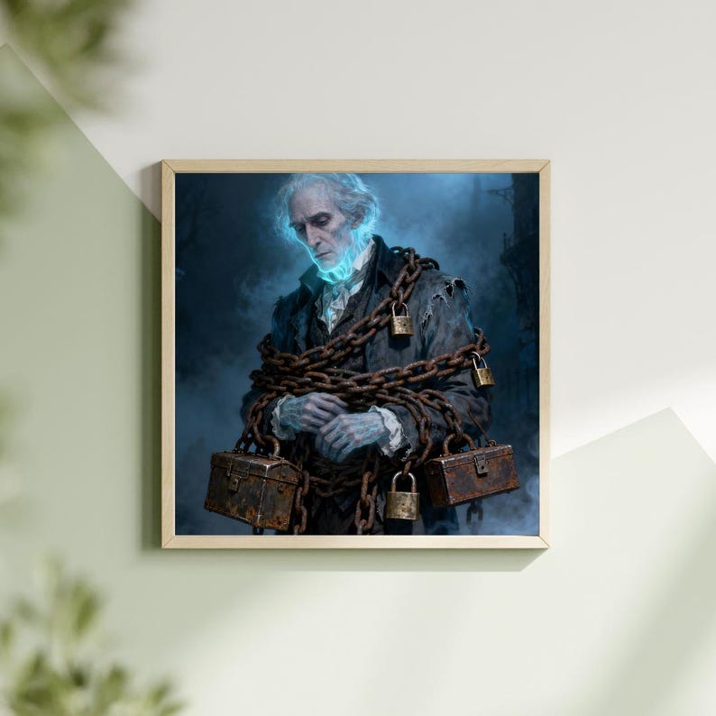Jacob Marley’s Chains – Haunted Christmas Carol Printable Ghost Art - Etsy