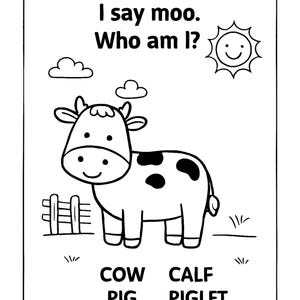 Farm Friends Printable Activity Pack – 18 Pages for Kids (coloring, I ...