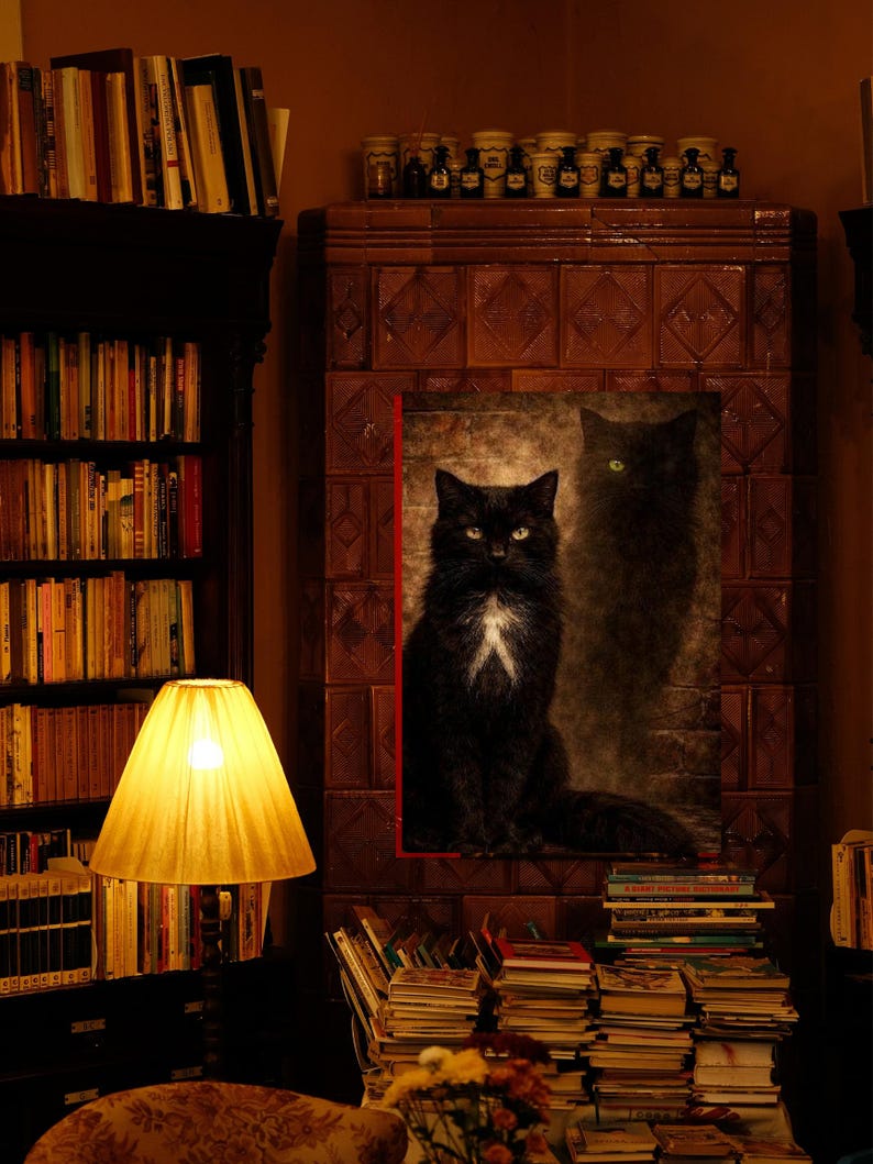 The Black Cat by Edgar Allan Poe Gothic Printable Art - Etsy