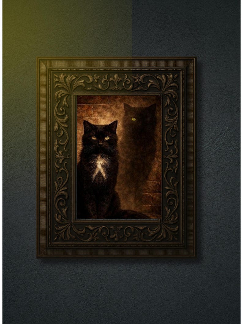 The Black Cat by Edgar Allan Poe Gothic Printable Art - Etsy