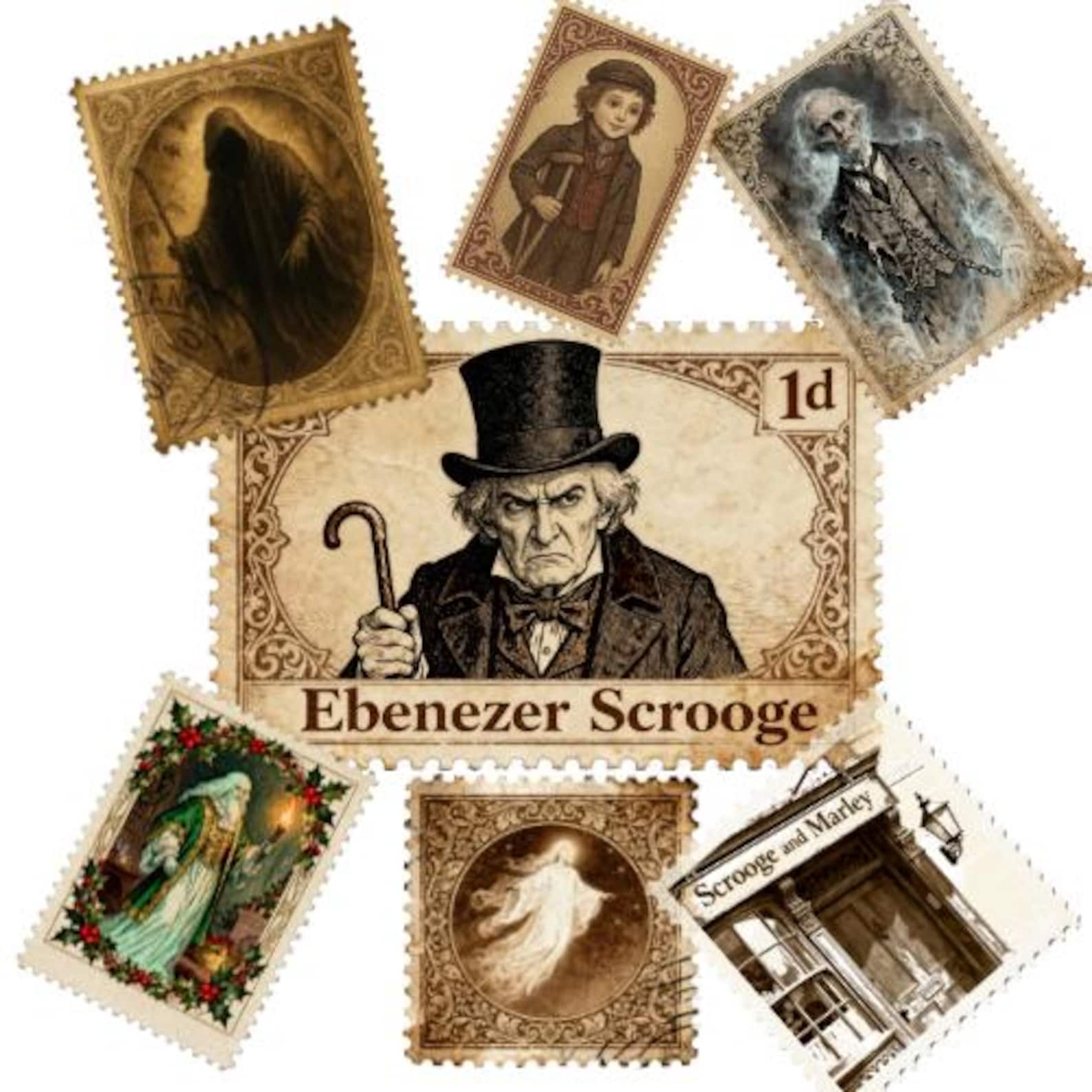 A Christmas Carol Stamp Bundle – Dickens Legacy Clip Art (set of 8) - Etsy