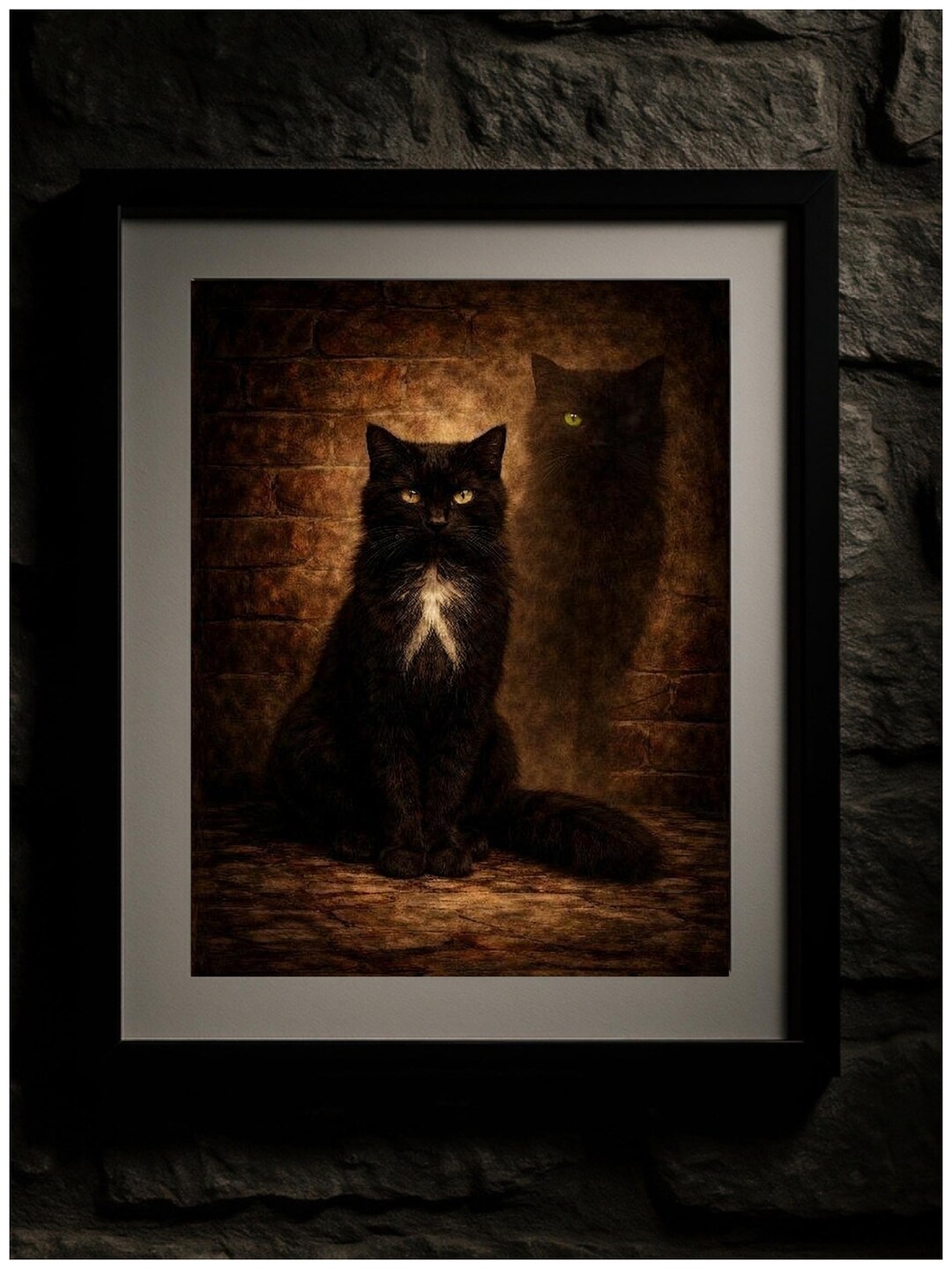 The Black Cat by Edgar Allan Poe Gothic Printable Art - Etsy