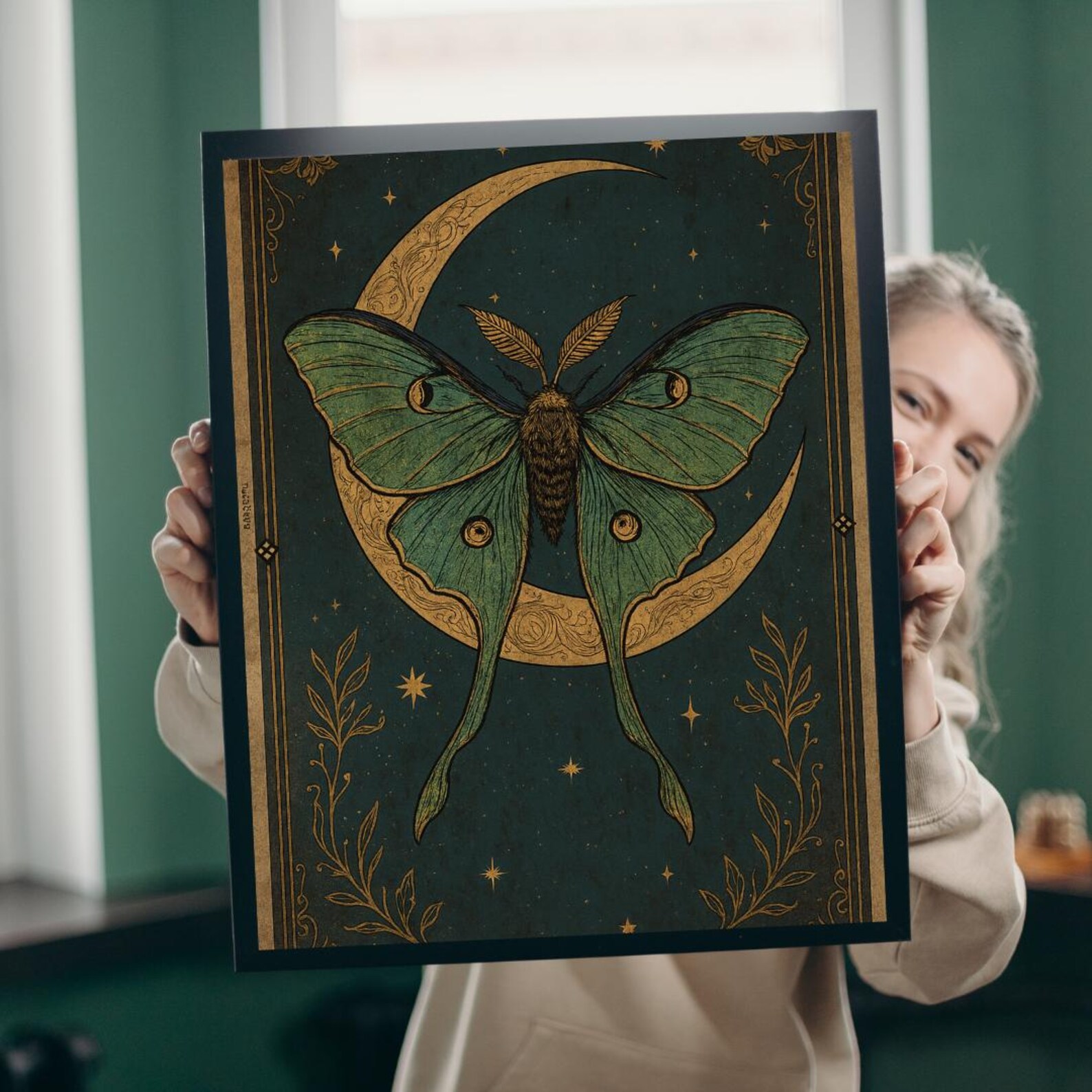 Luna Moth Tarot – Celestial Moon Spirit Art - Etsy
