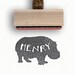 Custom Hippo Name Stamp | Custom Personalized Name Hippopotamus Animal ...