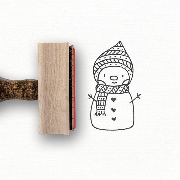 Rubber Snowman Stamp - Etsy