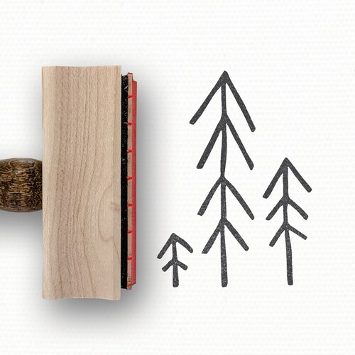 Simple Trees Stamp Holiday Stamps Minimalist Christmas - Etsy