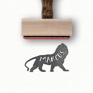 Lion Custom Name Stamp | Custom Lion Animal Rubber Stamp | Lion Stamp ...