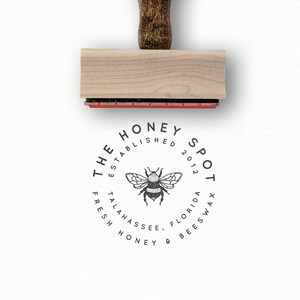 Custom Stamp : Bee Logo | Beekeeper Honey | Branding Packaging Stamp ...