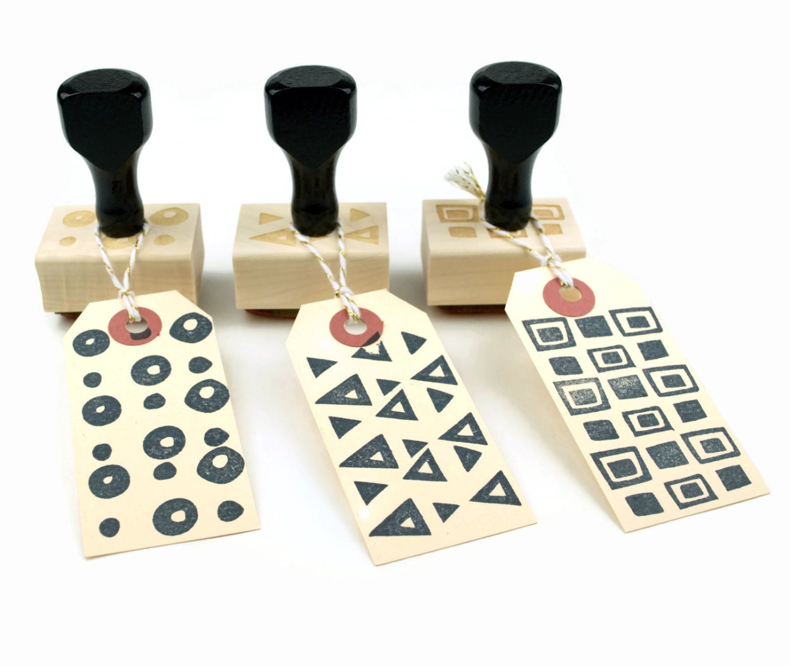 Retro Patterns Stamp Set Hand Drawn Geometric Triangles | Etsy