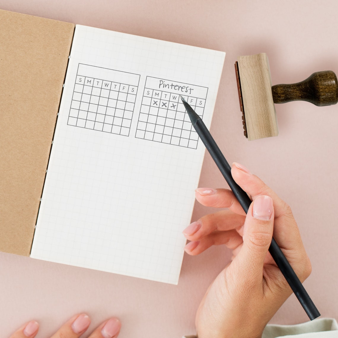 Goal Habit Tracker Stamp SUNDAY 1st Perpetual Calendar - Etsy