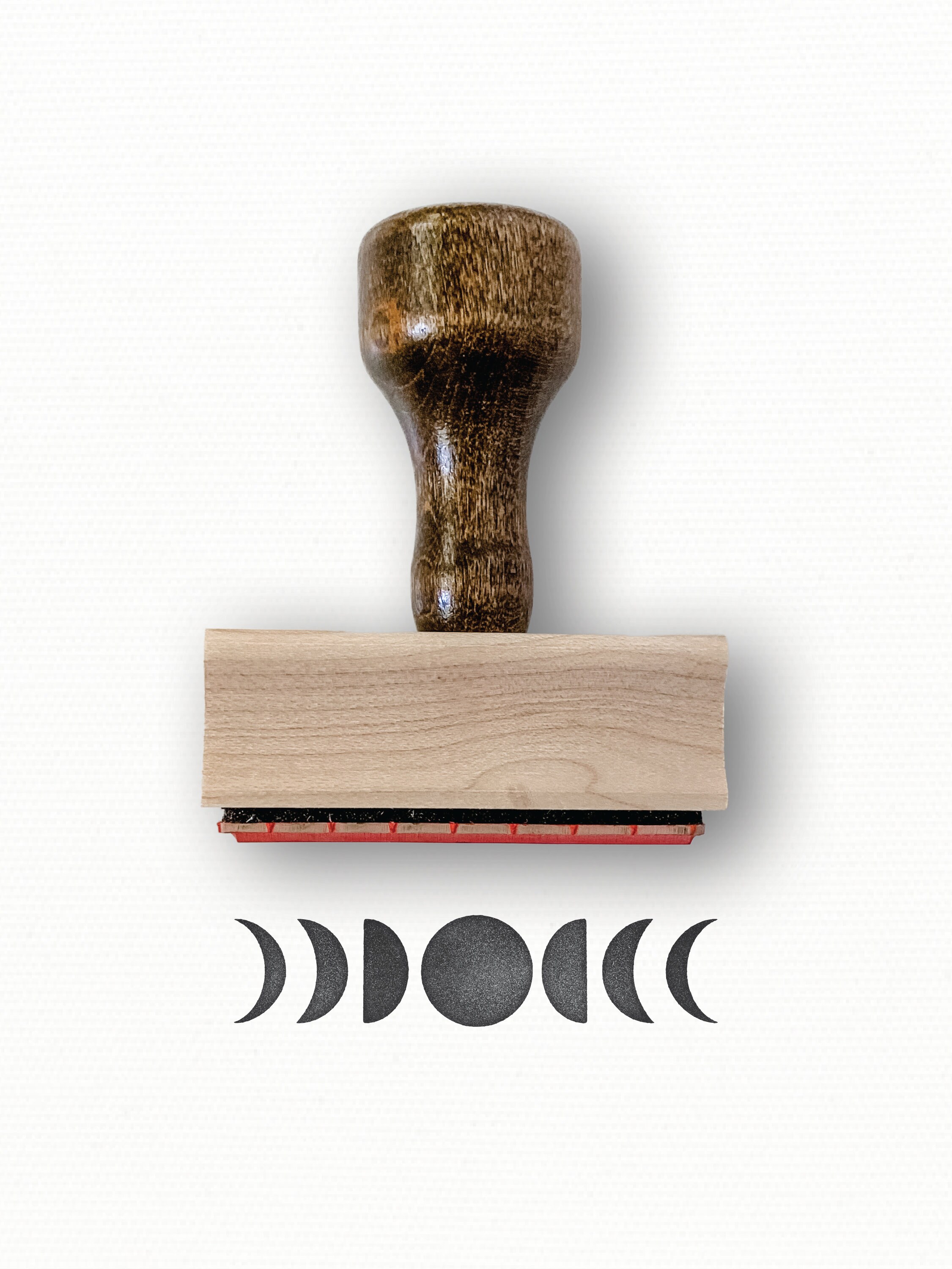 Lunar Moon Phase Stamp | Simple Crescent Full Waxing Waning Moon Stamp ...