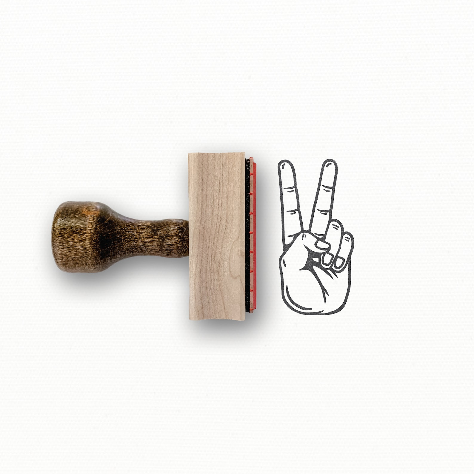 Peace Sign Stamp Sign Language Fingers Hand Rubber Stamp - Etsy