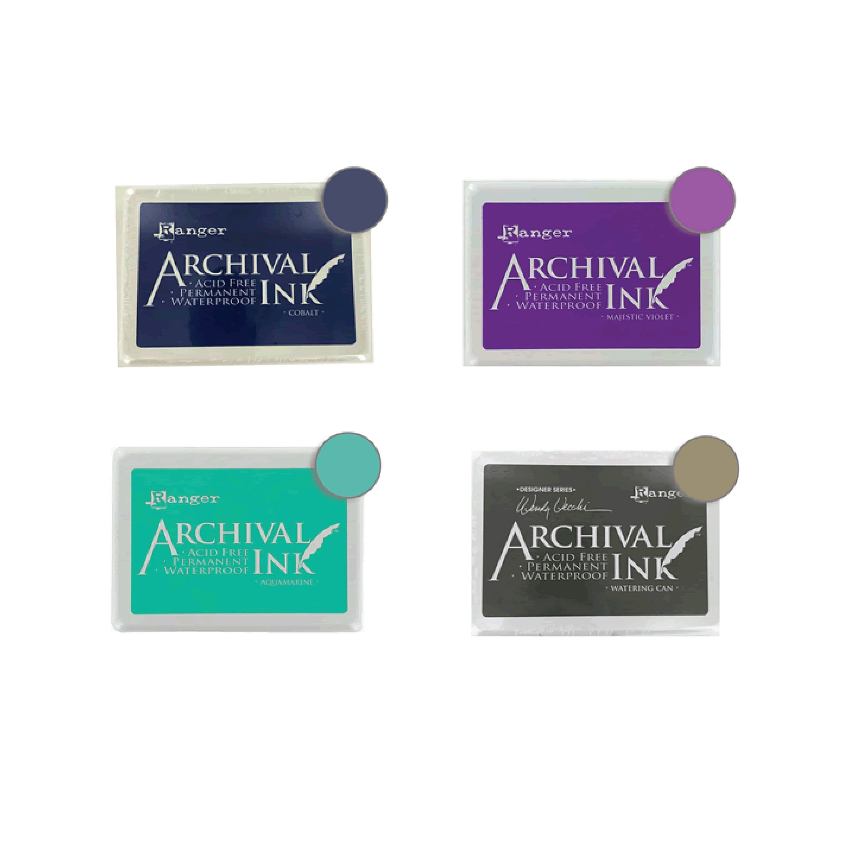LARGE Ink Pad | Black Ink Pad, Brown, Green, Blue + Red | 4