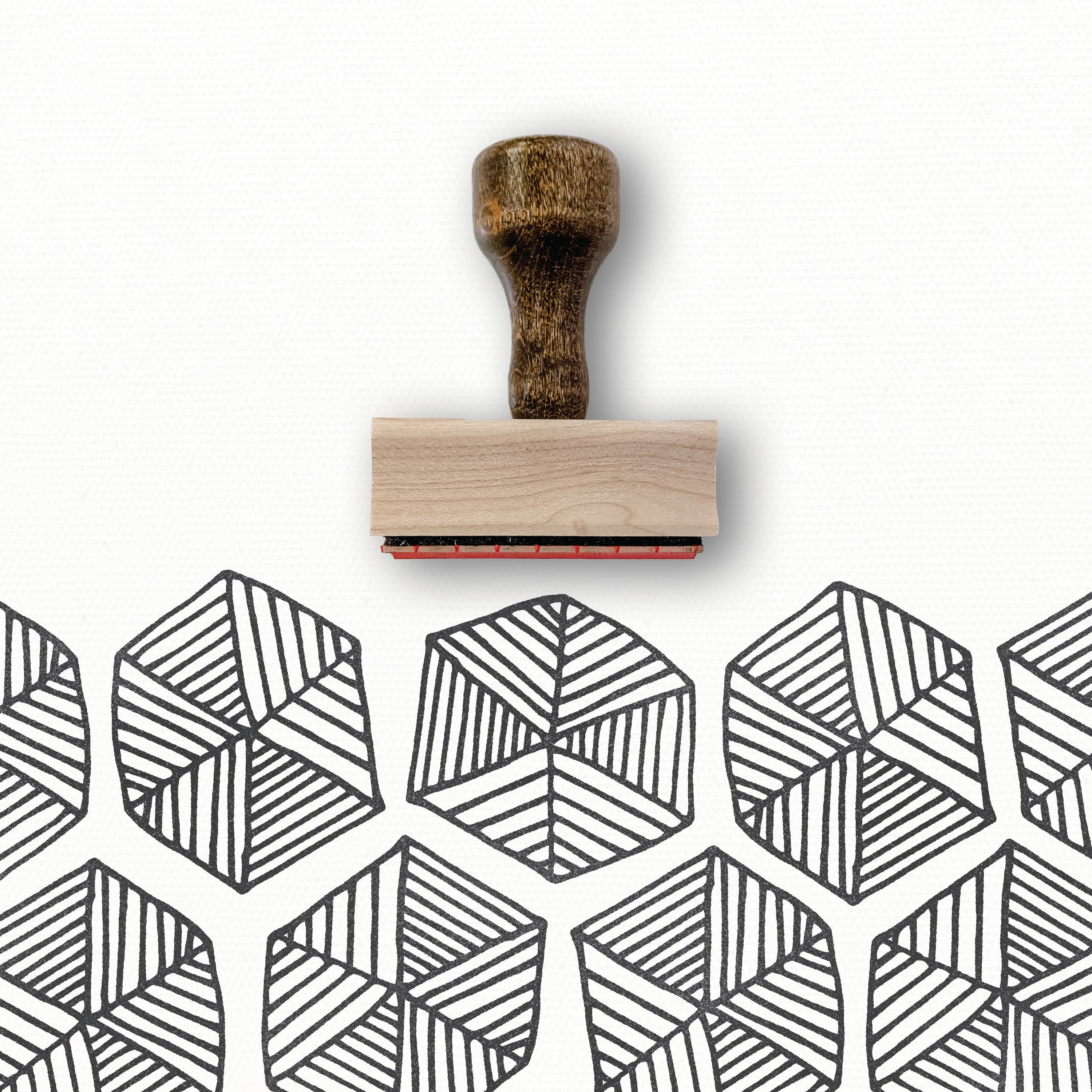 Hexagon Stamp Lines Hand Drawn Pattern Rubber Stamp DIY - Etsy