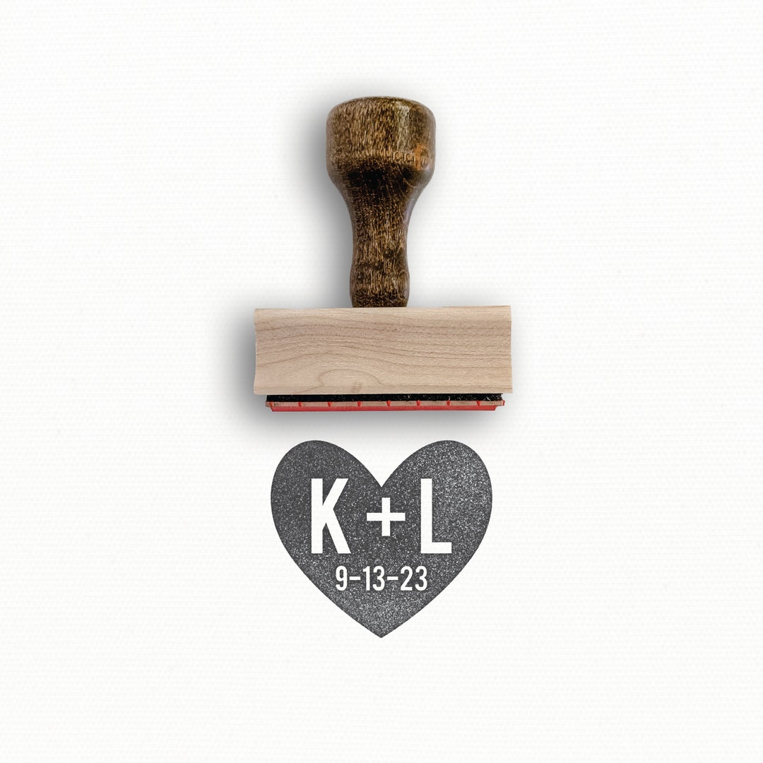 Custom Wedding Stamp | Custom Personalized Initials & Date | Simple ...