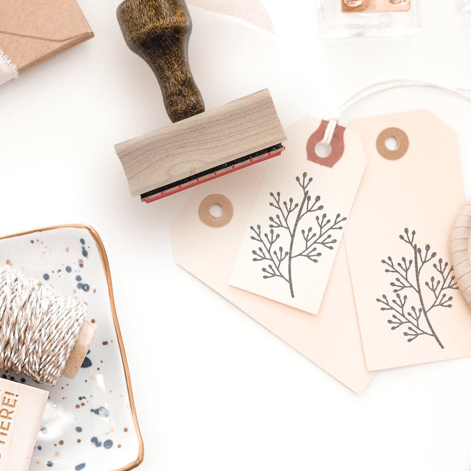 Branch Stamp Hand Drawn Branch Pattern Rubber Stamp - Etsy