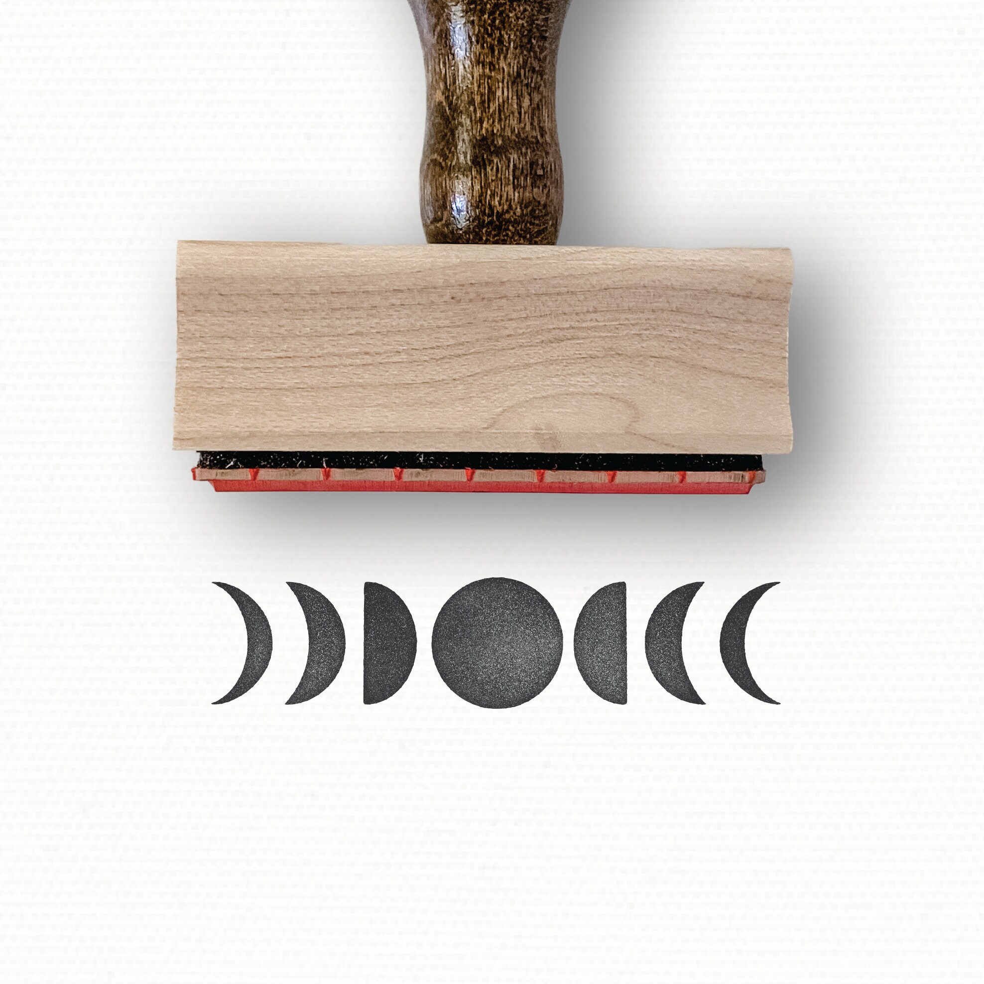 Lunar Moon Phase Stamp | Simple Crescent Full Waxing Waning Moon Stamp ...