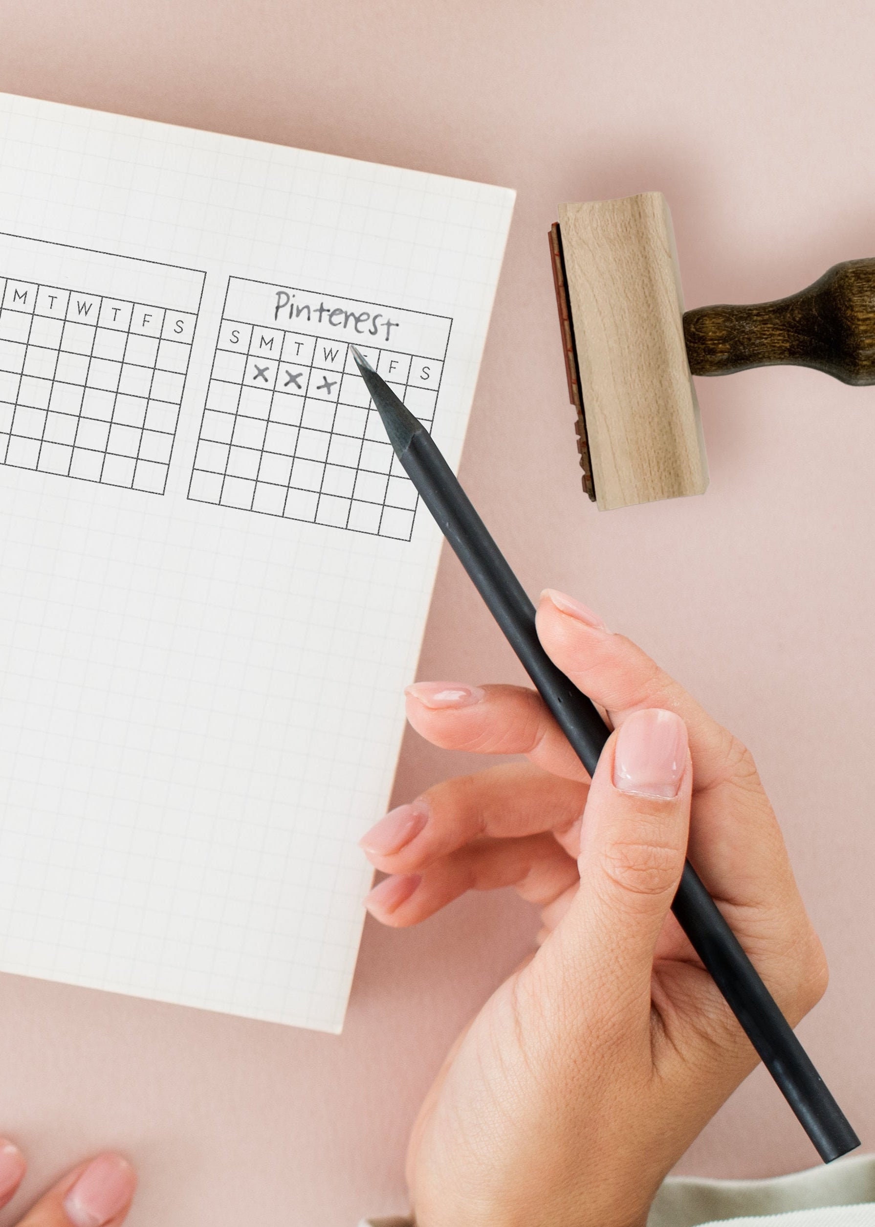 Goal Habit Tracker Stamp (SUNDAY 1st) | Perpetual Calendar Planner ...