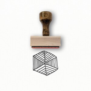 Hexagon Stamp | Lines Hand Drawn Pattern Rubber Stamp | DIY Geometric ...