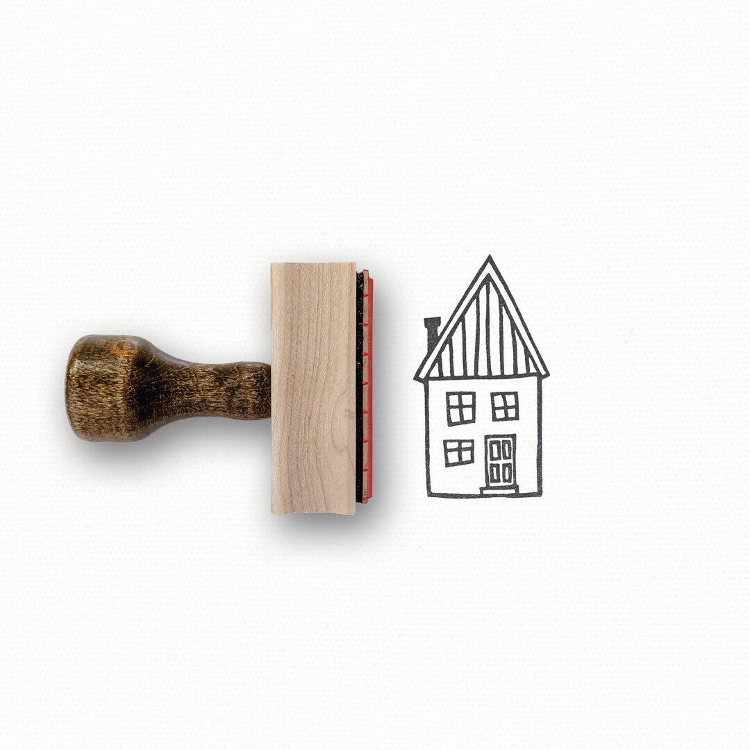 Beach House Stamp | Hand Drawn House Stamp | Housewarming Gift Rubber ...