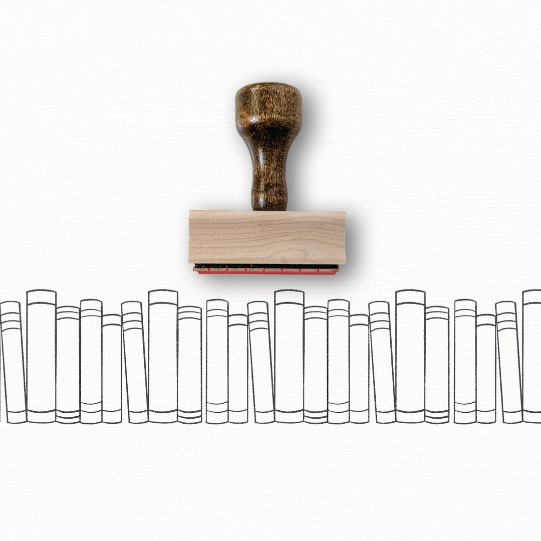 Book Stack Rubber Stamp: Bookish Reading Journal Stamp - Etsy