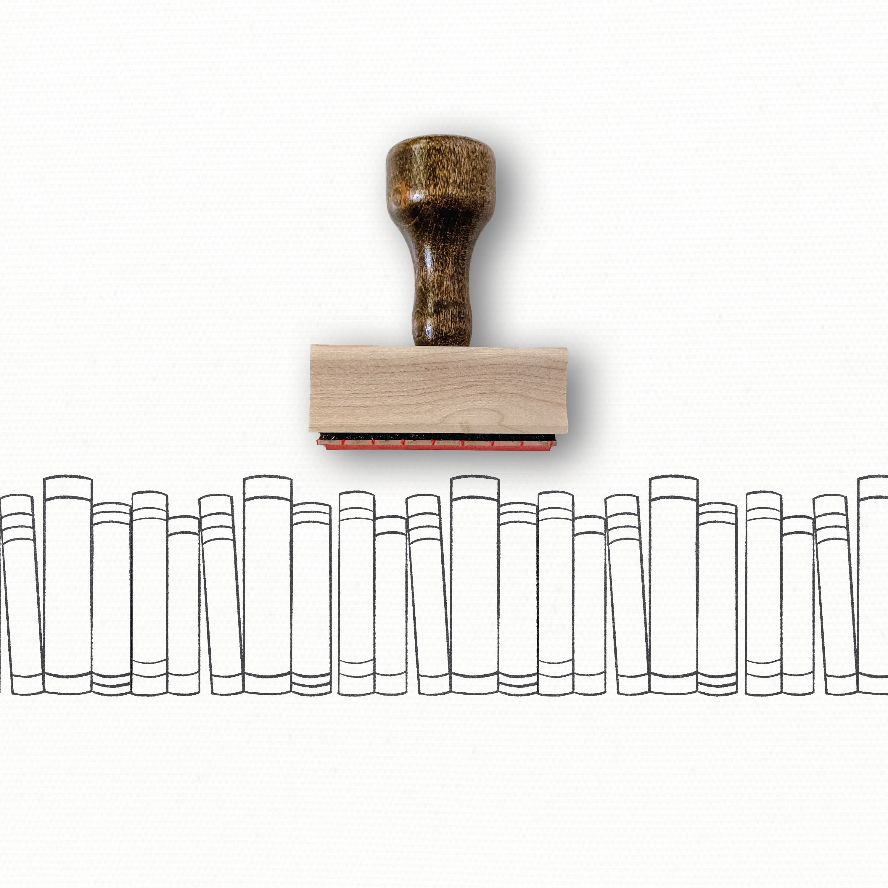 Book Stack Stamp, a 5-Book Bookish Rubber Stamp for your Reading ...