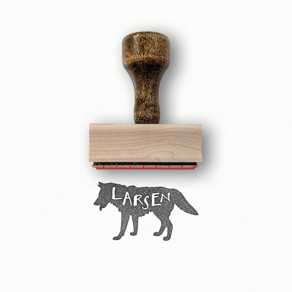 Wolf Custom Name Stamp Custom Wolf Animal Rubber Stamp | Etsy