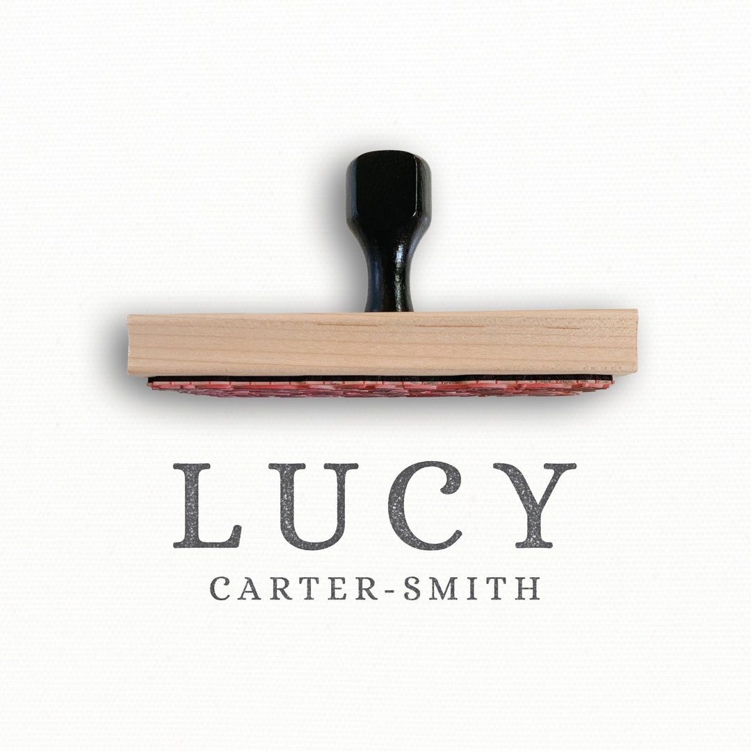 Simple Custom Name Stamp With Personalized Text, a Large Rubber Stamp ...