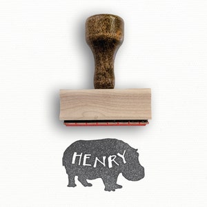 Custom Hippo Name Stamp | Custom Personalized Name Hippopotamus Animal ...