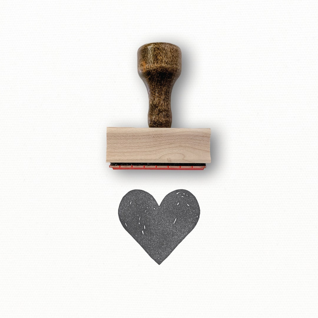 Hand-drawn Heart Rubber Stamp: DIY Valentine's Cards - Etsy