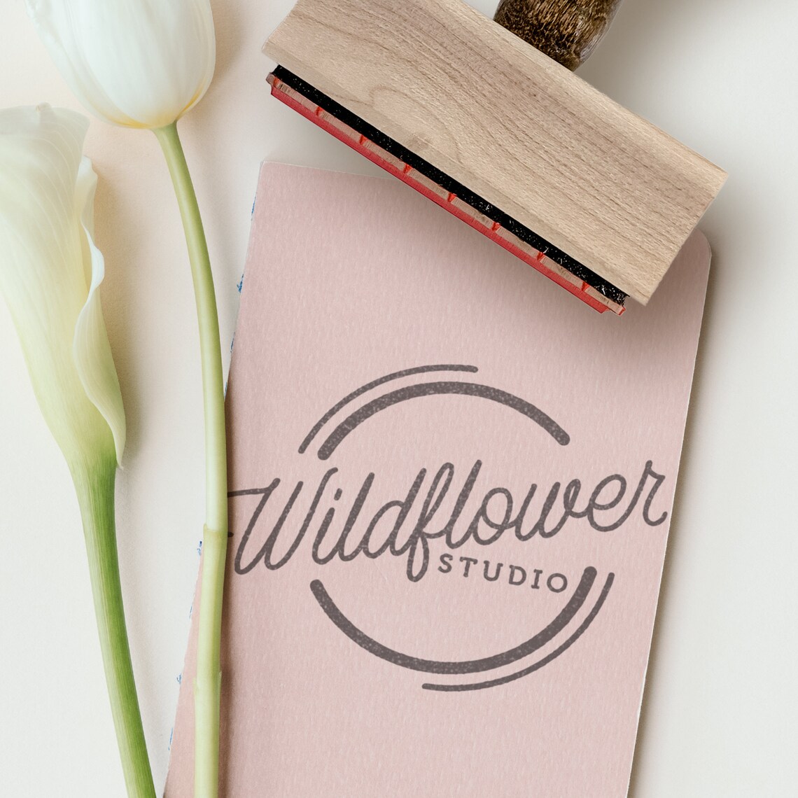 Custom Stamp Modern Logo Wildflower Logo Design Branding | Etsy