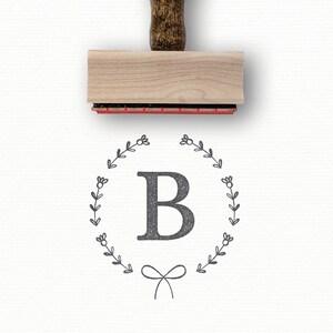 Custom Rubber Stamp W/ Personalized Monogrammed Initial Letter, Hand ...