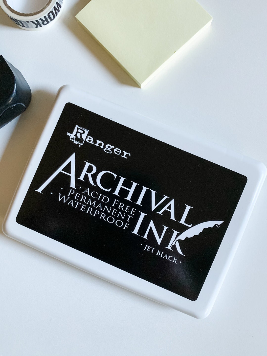 LARGE Ink Pad | Black Ink Pad, Brown, Green, Blue + Red | 4" X 6 ...