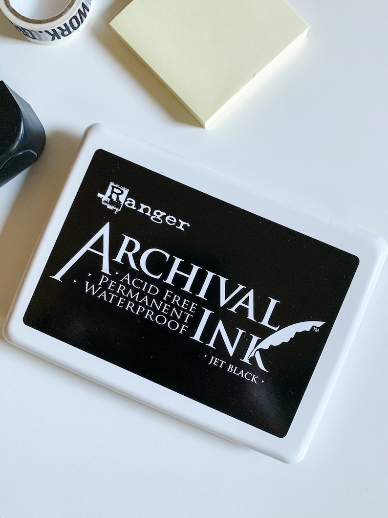 LARGE Ink Pad | Black Ink Pad, Brown, Green, Blue + Red | 4