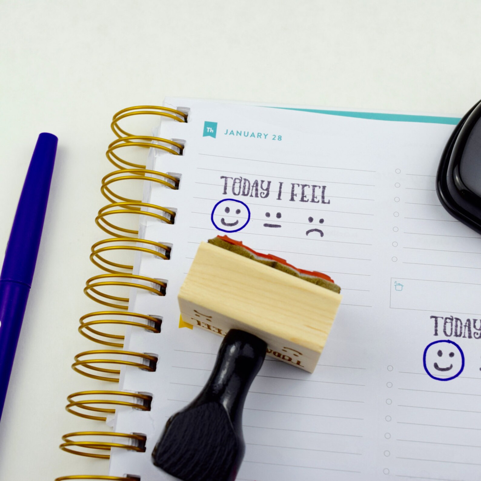 Mood Tracker Stamp Self Care Journal Stamp Bullet Journal - Etsy
