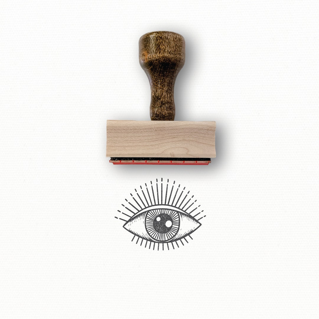 All-seeing Eye Stamp, a Hand-drawn Rubber Stamp for DIY Gift Wrap and ...