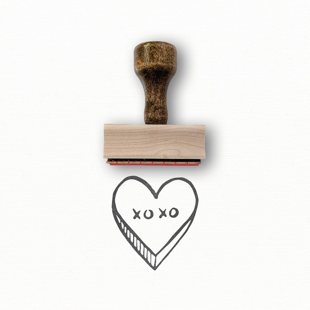 Conversation Heart Stamp, a Hand-drawn XOXO Rubber Stamp for DIY ...
