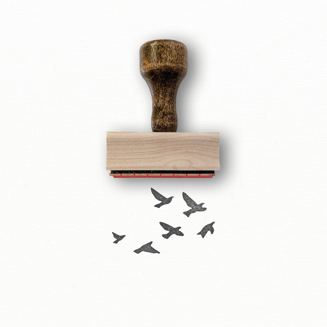 Birds Stamp | Flying Birds Rubber Stamp | Snail Mail Stamp Stationery ...
